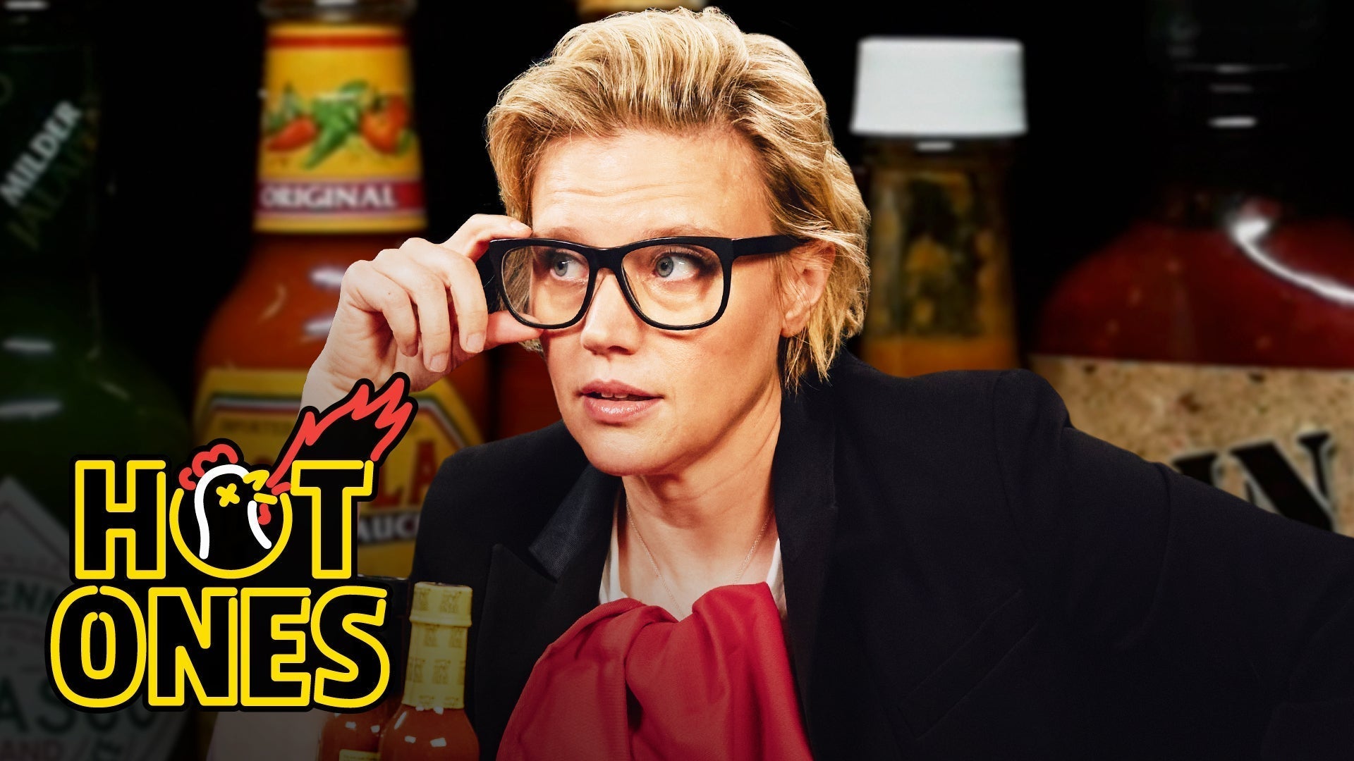 Kate McKinnon Gets Weird While Eating Spicy Wings – FirstWeFeast